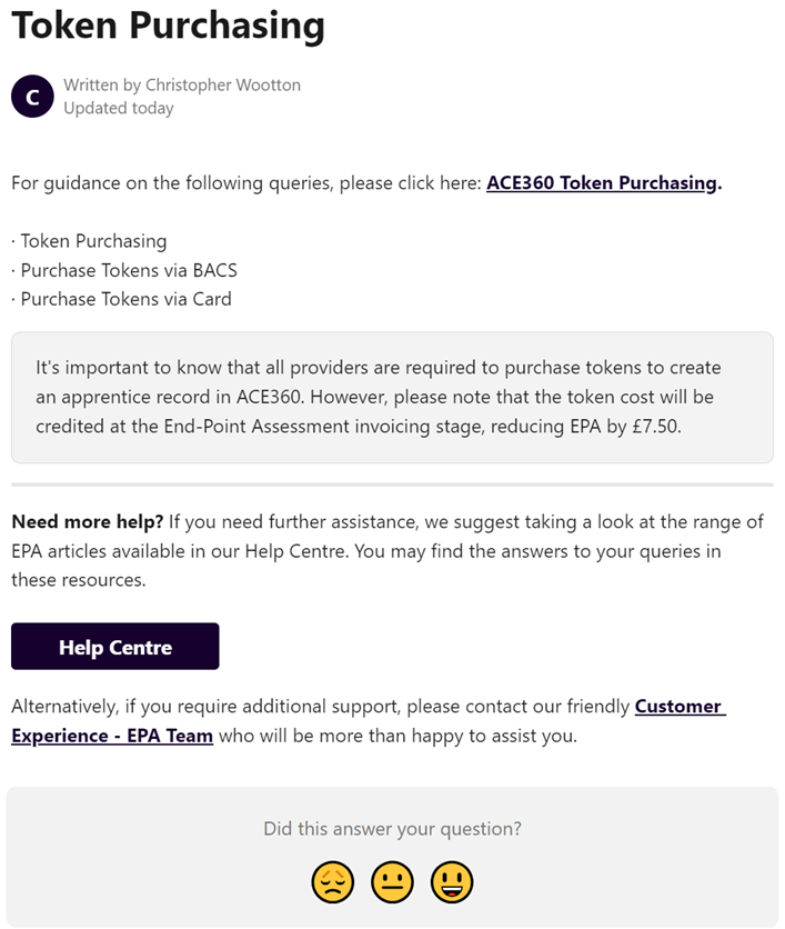 ACE360 platform FAQs and guidance